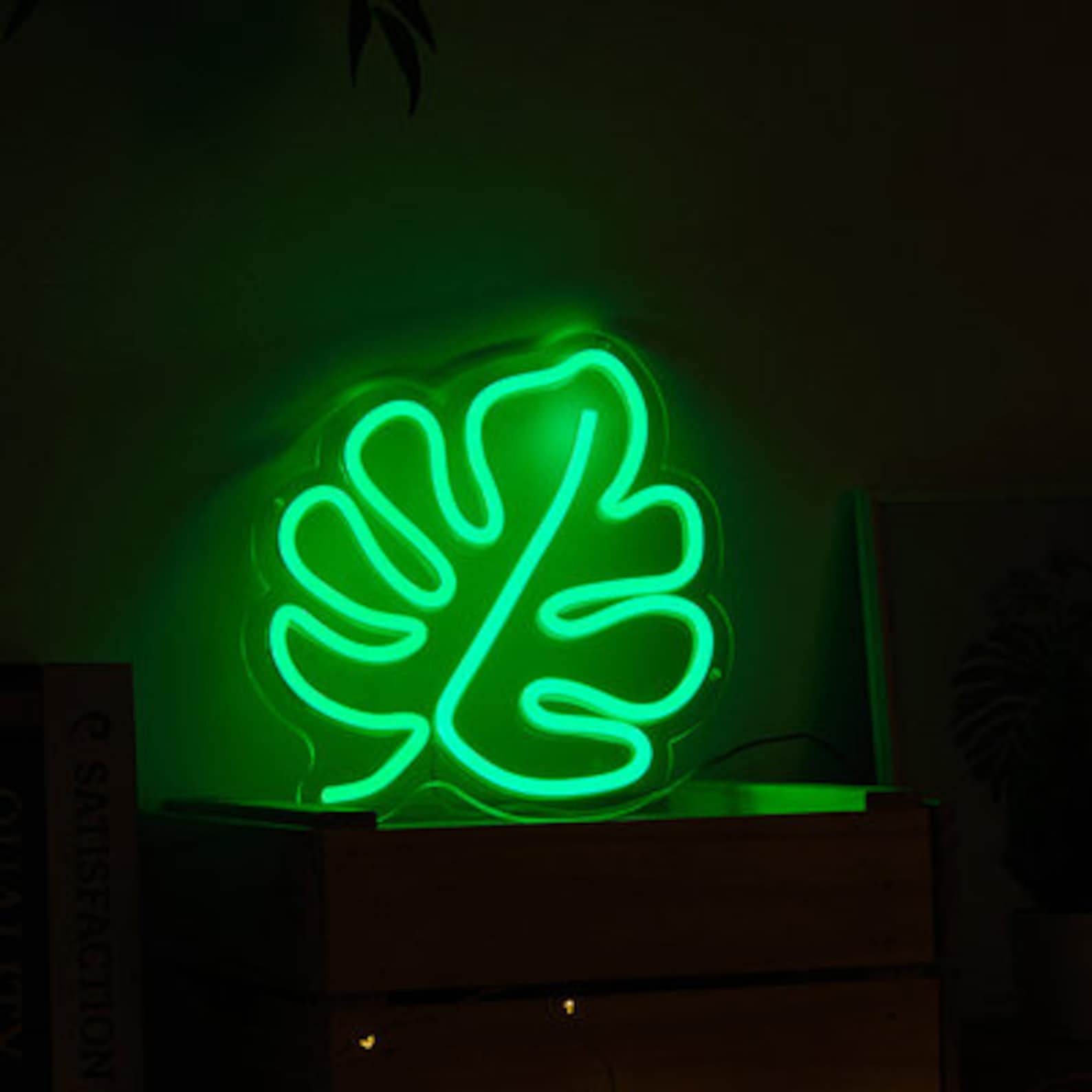 Spring Green Leaf Neon Sign Acrylic Neon USB Powered Leaf Neon - Etsy