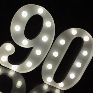 12"metal Party Number 90-99 Light up Number Ninety Home Party Bedroom ...