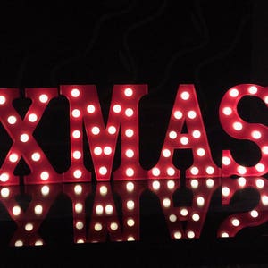 Metal Hand Made 9“red/white Light up XMAS + 9" Christmas Tree Light ...