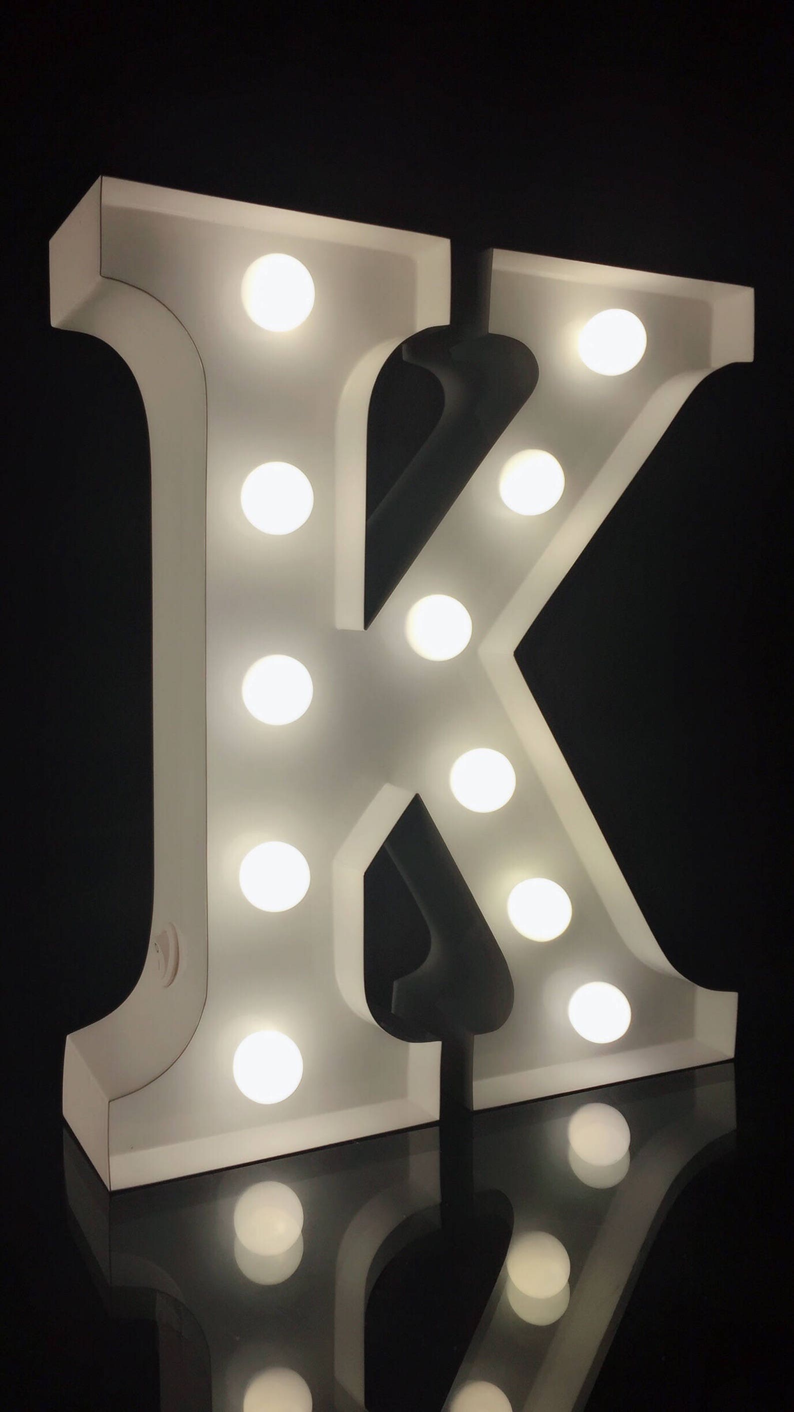 Metal White Letter K Marquee Letter Light 9height Light - Etsy