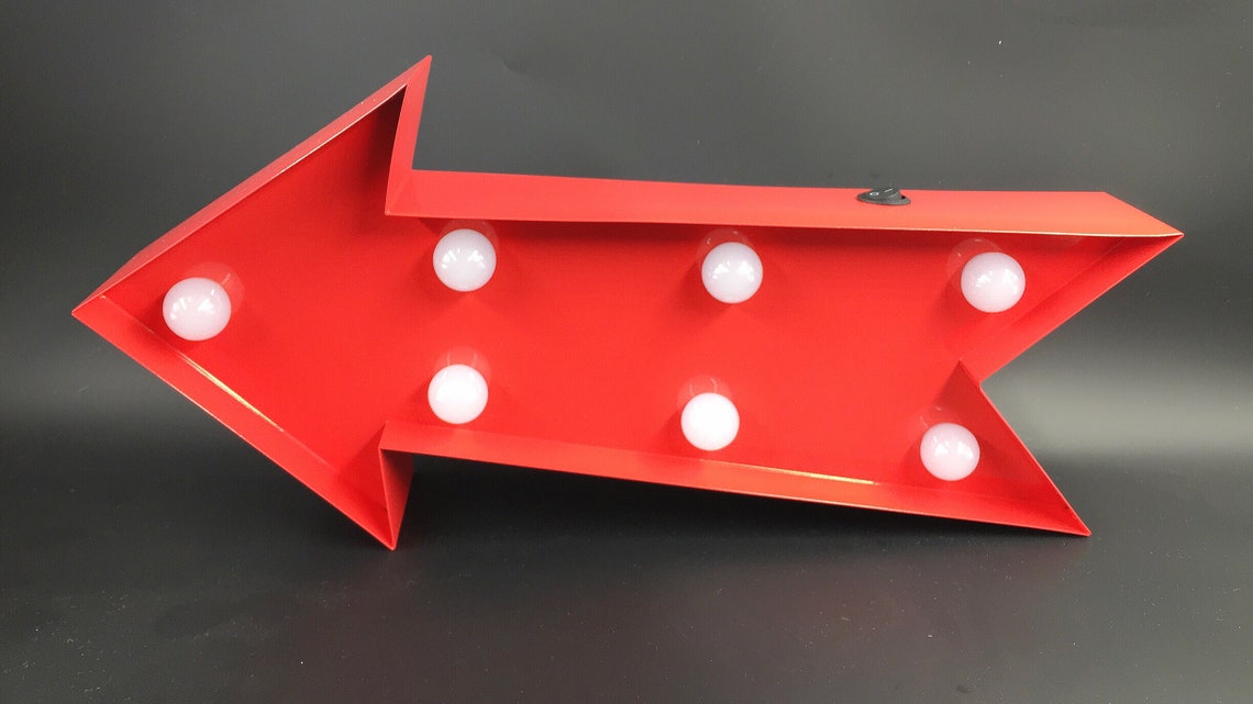 12 Metal Red Arrow Light Arrow Sign Marquee Signs | Etsy
