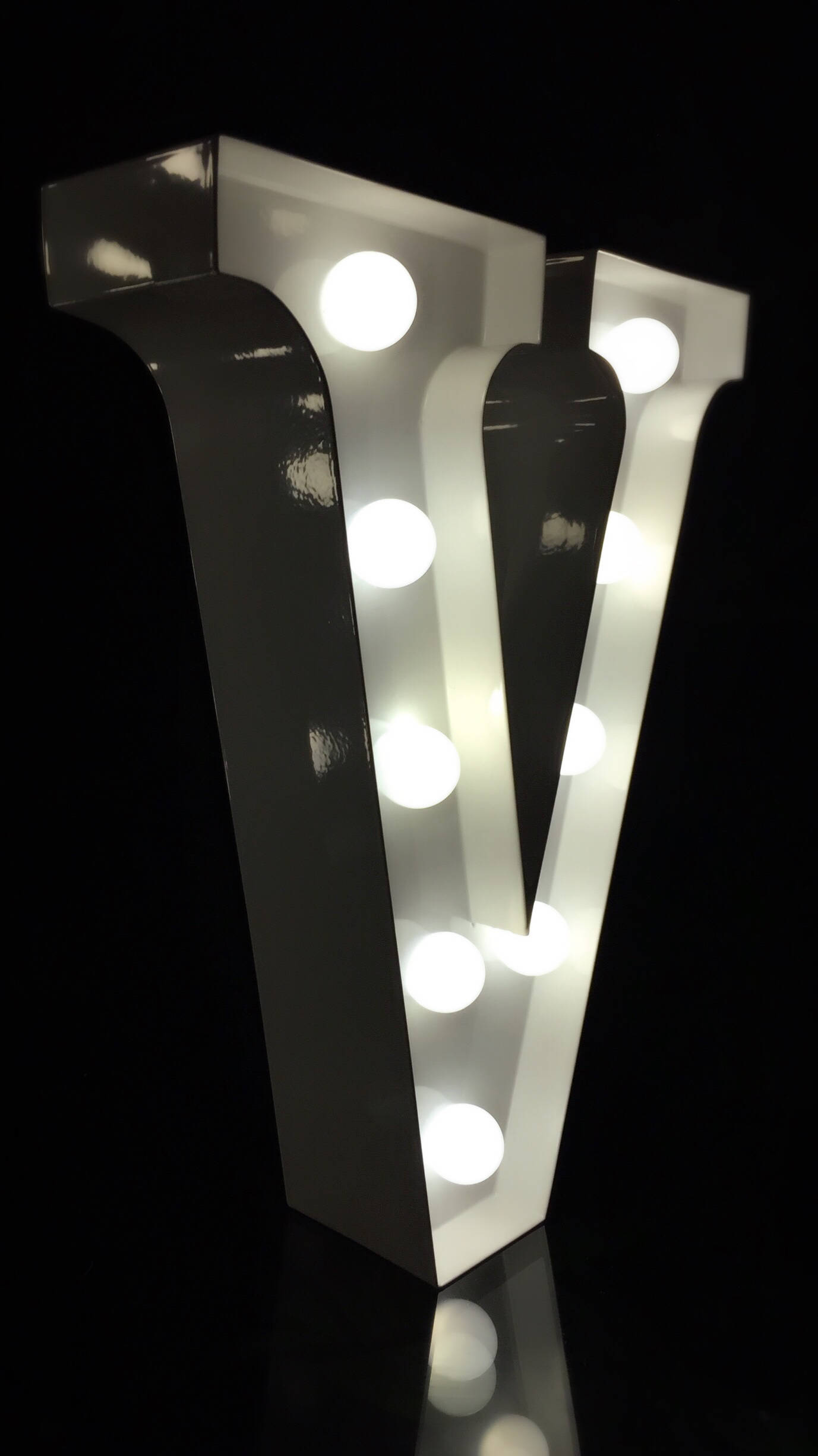Metal White V Marquee Letter Light 9height Light up - Etsy