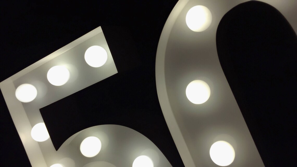 12 Metal Number 50-59 Light up Number Fifty Home Bedroom - Etsy UK