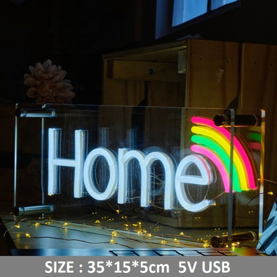 Home Letters Neon Sign Neon Box Neon Decor Home Letters Neon Box Home ...
