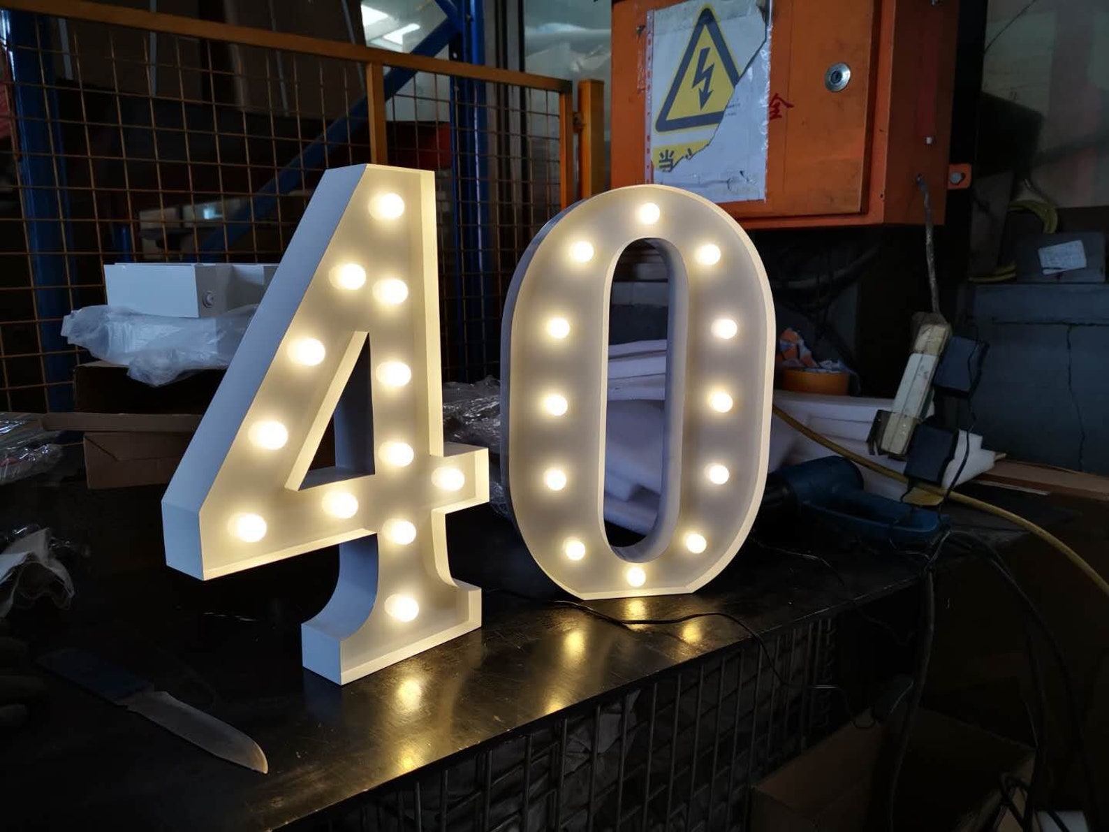 12metal White No.1-12 Marquee Letter Marquee Number Light up Numbers ...