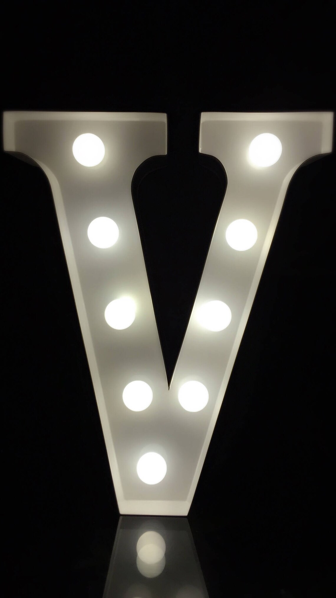 Metal White V Marquee Letter Light 9height Light up - Etsy