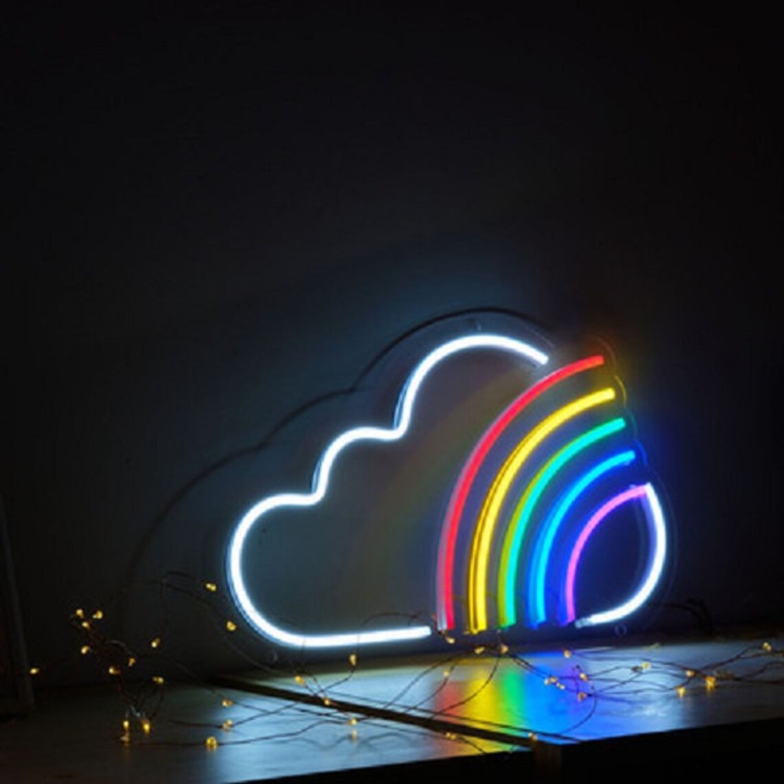 Rainbow Cloud LED Neon Sign With Acrylic Plate Neon Decor - Etsy
