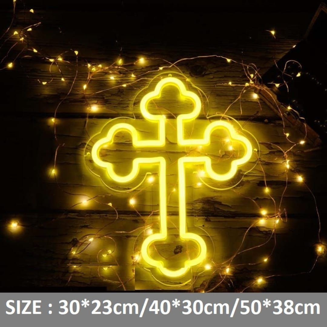 The Cross Neon Sign Church Neon Decor Christ Cross Neon Light Holy ...