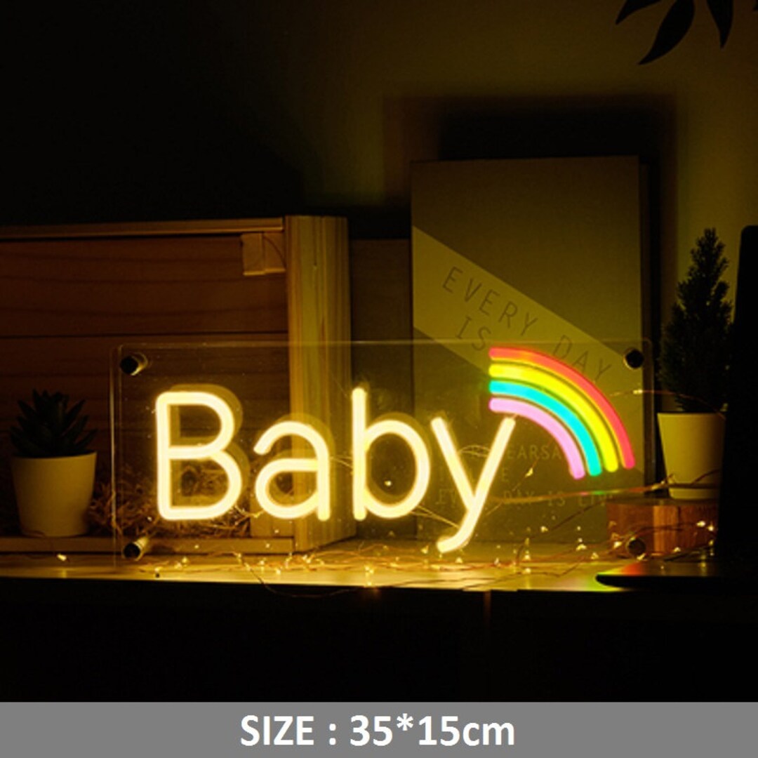 Baby Letters Neon Sign Neon Box Neon Birthday Gift Birthday Neon Box ...