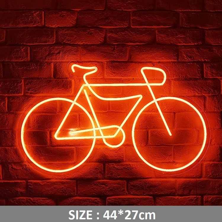 Orange Bicycle Bike Neon Sign With Neon Light Led Neon Decor Home ...