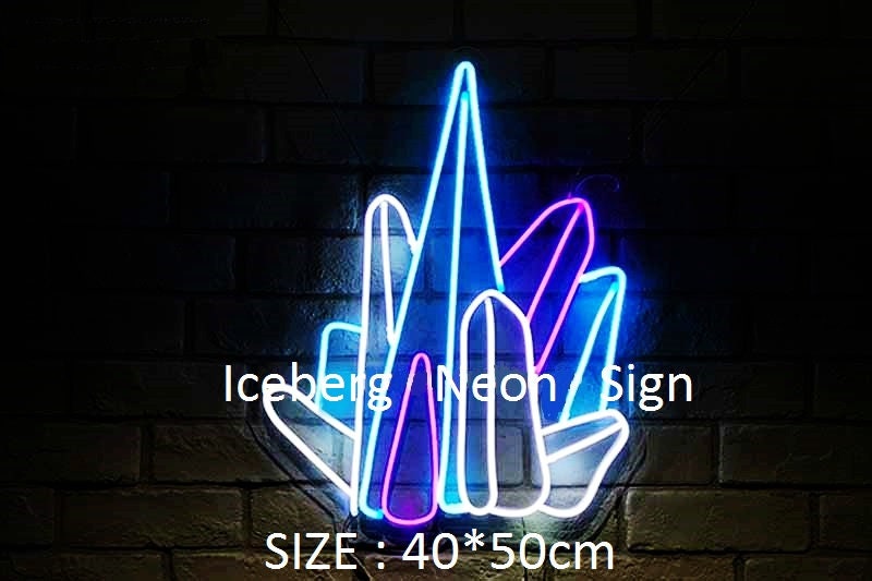 Iceberg Neon Sign With Acrylic Plate USB Powered Neon Decor Neon Light ...