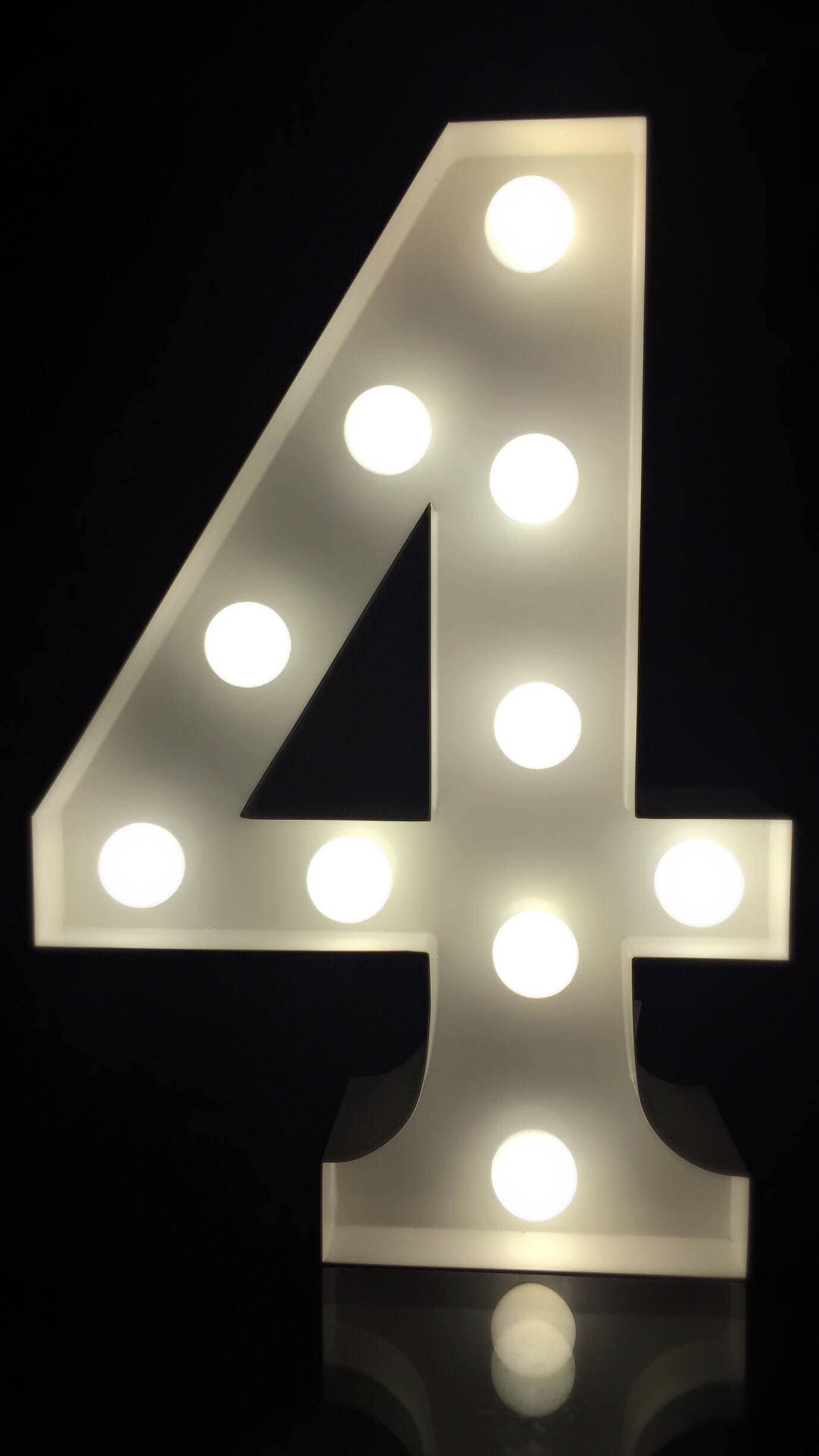 12Metal white No.4 marquee letter marquee light light up | Etsy