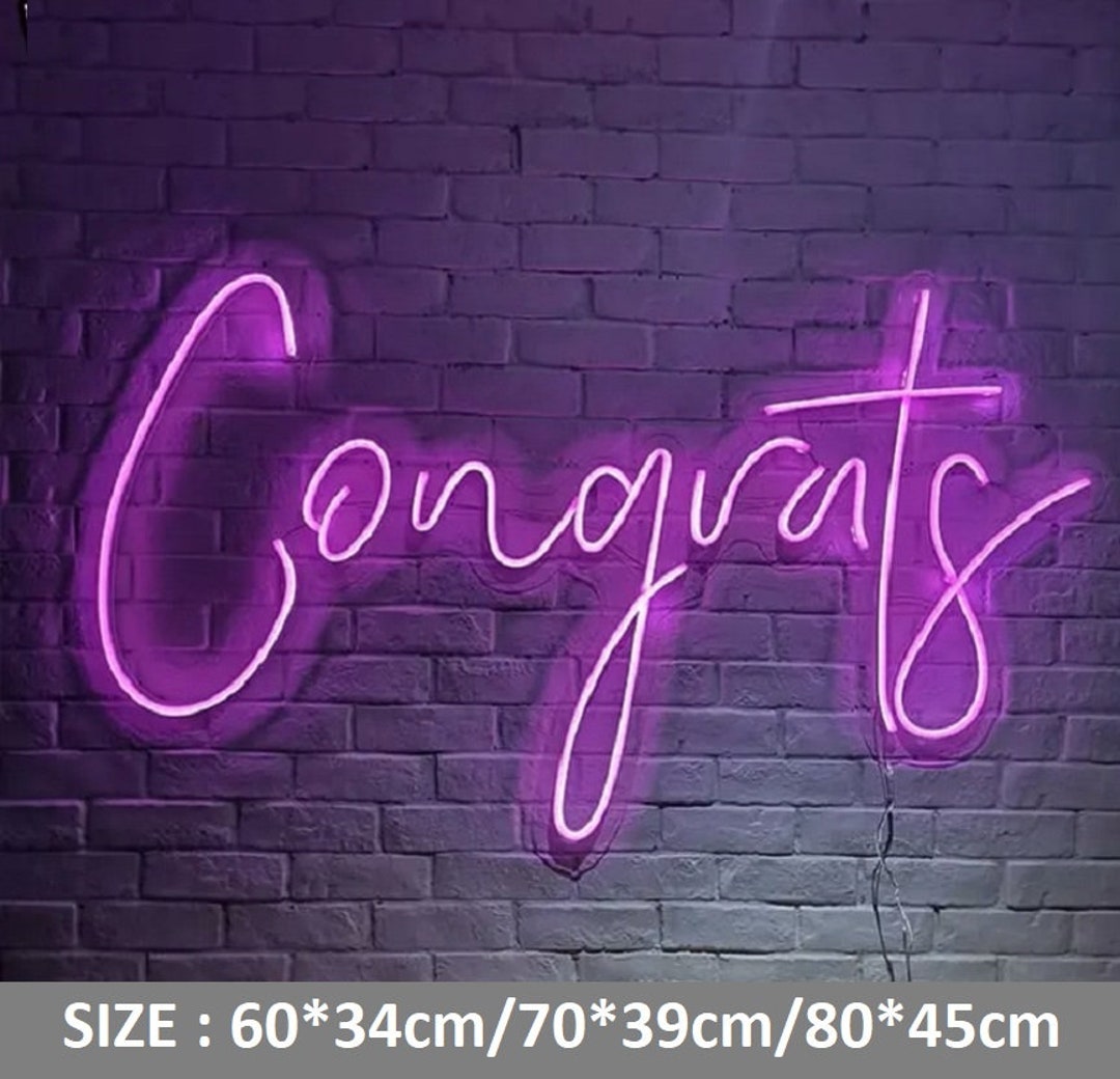 Congrats Neon Sign Graduation Office Studio Party Decor - Etsy