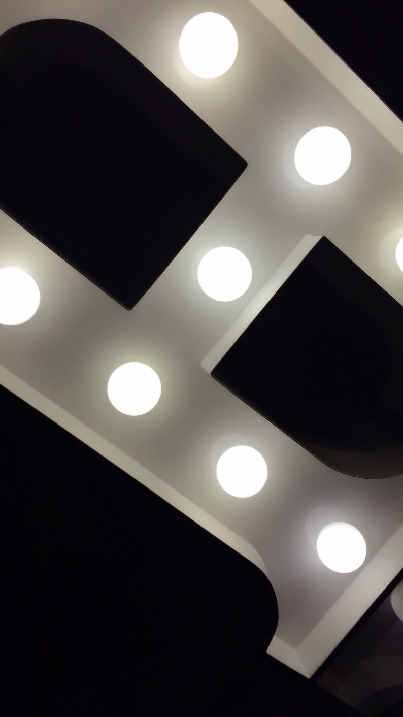 Hand Made Metal White H Marquee Letter Light 9height - Etsy