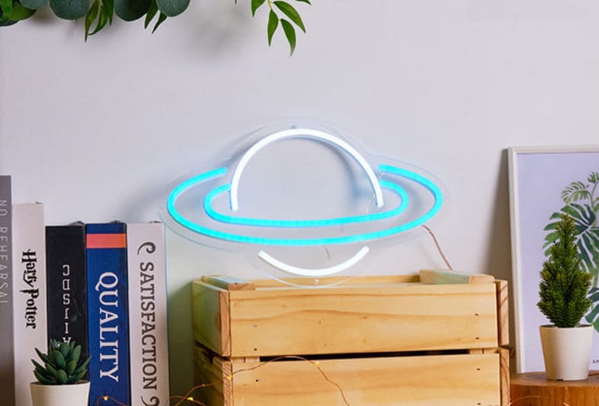 Space LED Neon Sign With Acrylic Plate Neon Decor Astronomy Orbit ...