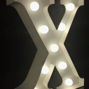 Metal White Letter X Marquee Letter Light 9"height Light up Alphabet ...