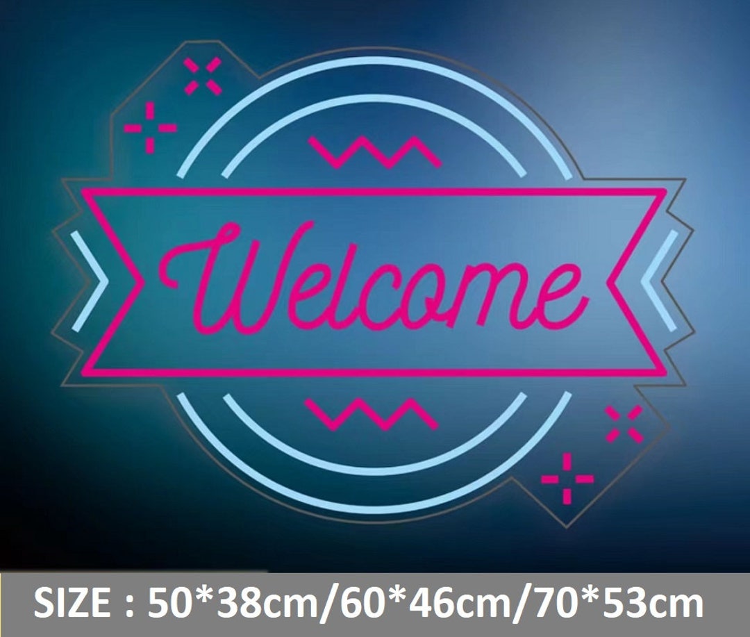 Welcome Neon Sign Neon Letters Store Shop Bar Restaurant Decor - Etsy