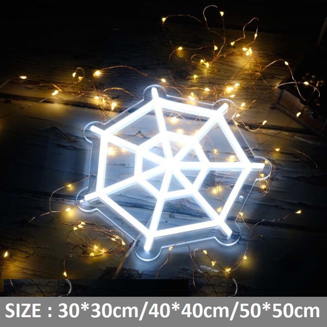 Halloween Spider Web Neon Sign Acrylic Neon Sign Custom Halloween Decor ...