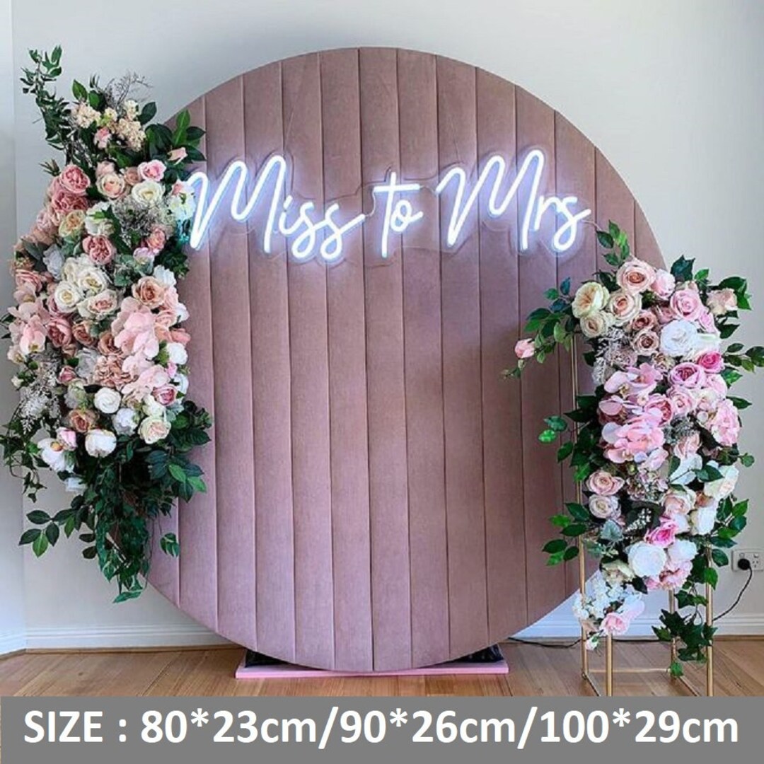 Wedding Light up Neon Decor Miss to Mrs Neon Sign With Acrylic Board ...