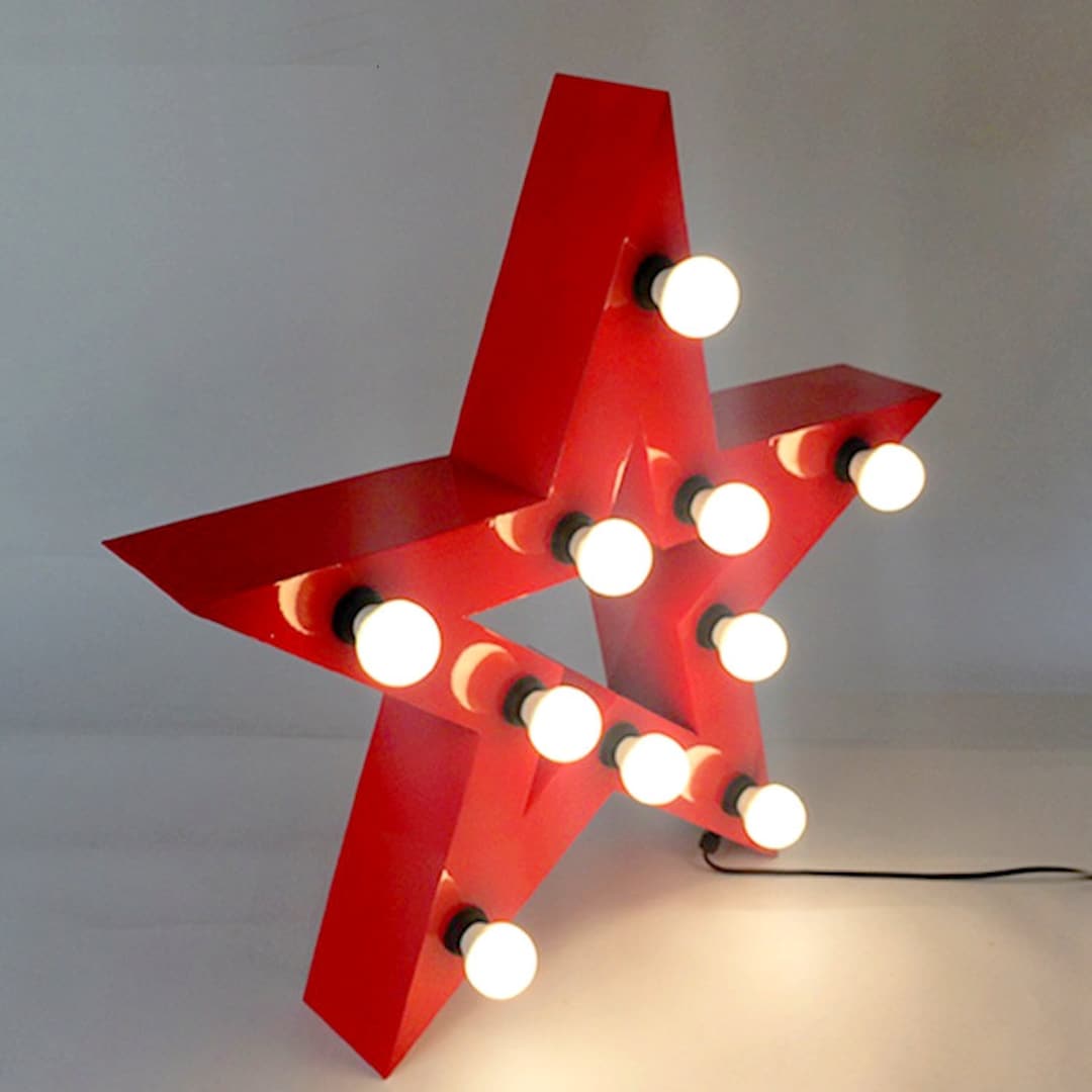24" Metal Star Sign Marquee Sign Light up Star Sign Bar Restaurant ...