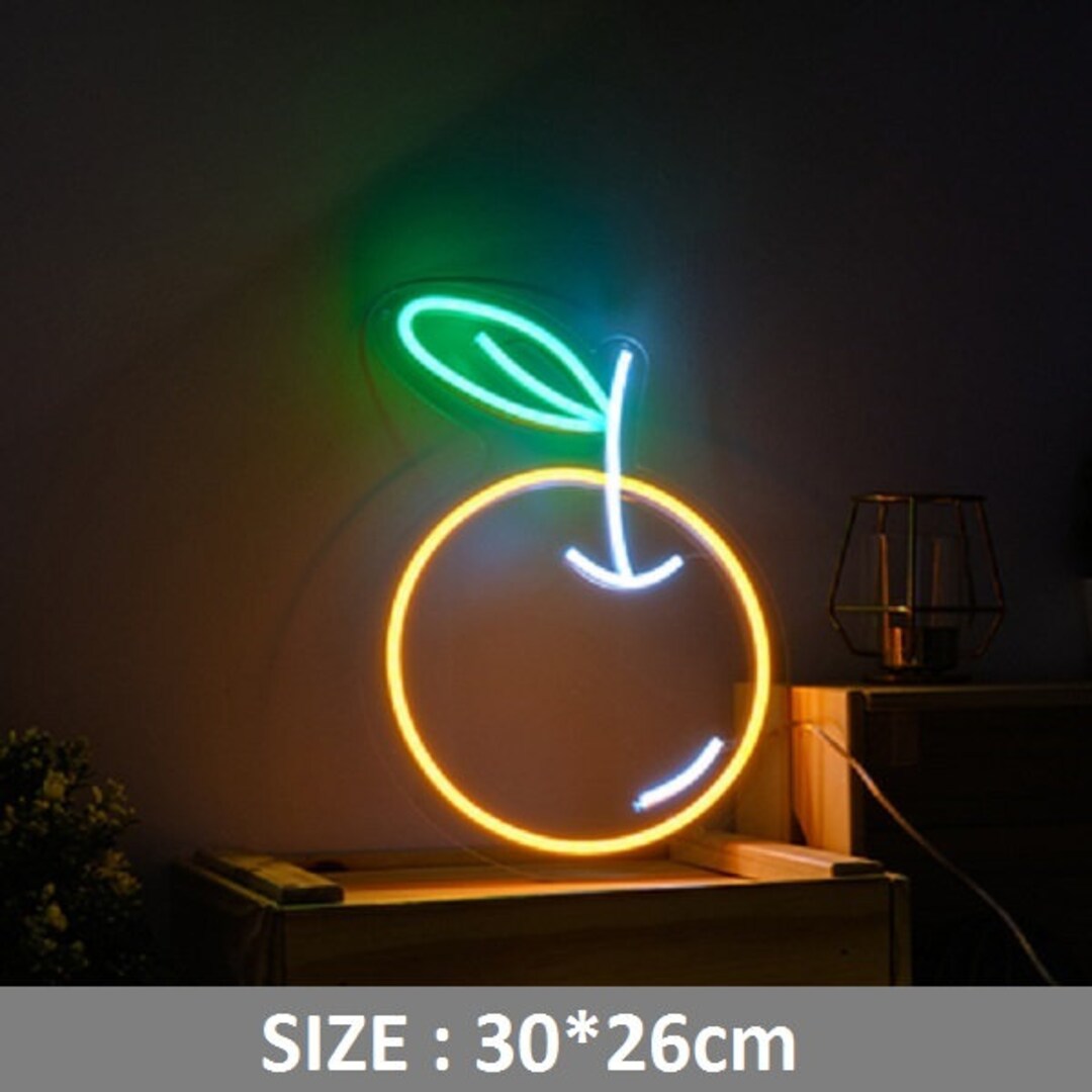 LED Orange Tangerine Acrylic Neon Sign Fruit Shop Neon Decor LED Store ...
