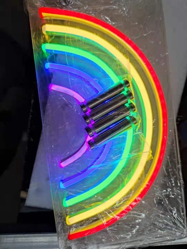 Mini Rainbow Neon Sign With Acrylic Plate 5V USB Powered Custom Neon ...