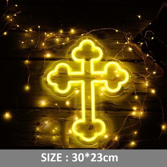 The Cross Neon Sign Church Neon Decor Christ Cross Neon Light | Etsy