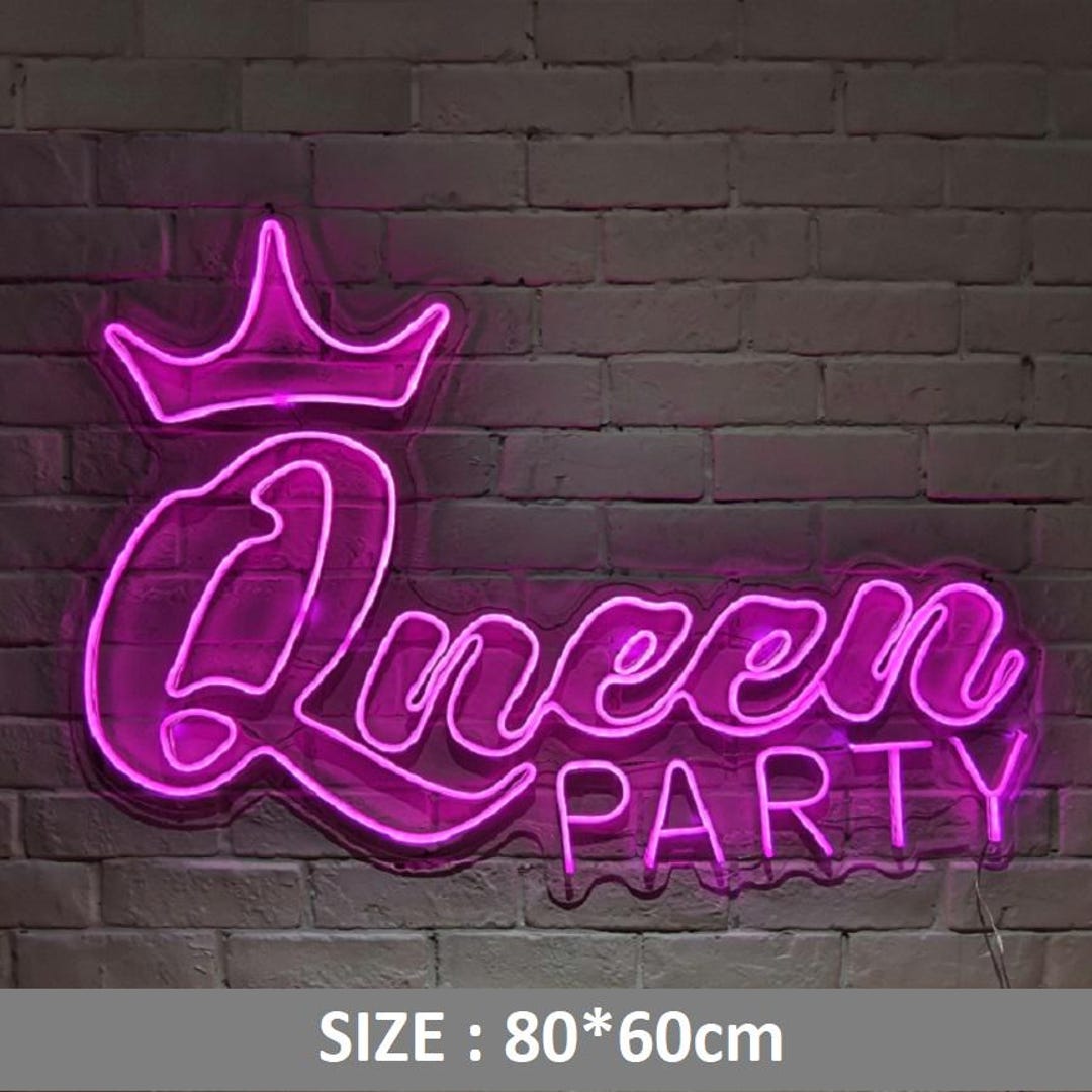 Queen Party Neon Letters, Queen With Crown Neon Sign, Neon Lights ...