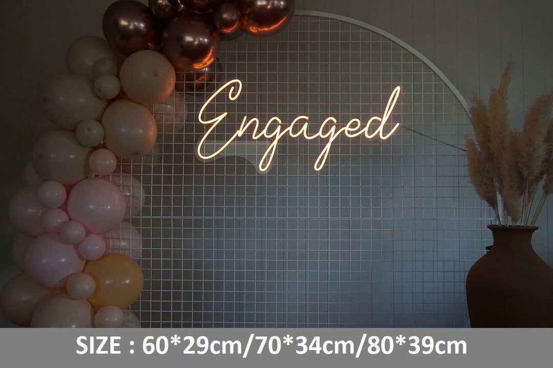 Engaged Acrylic Neon Letters Neon Decor Engagement Neon Sign Engagement ...