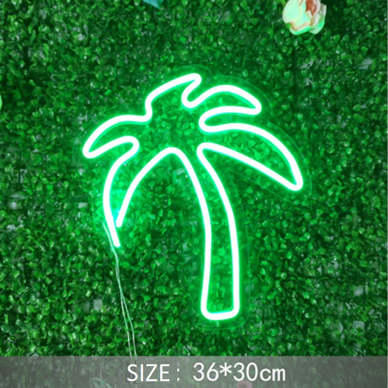 LED Coconut Palm Tree Neon Sign With Acrylic Plate Neon Decor - Etsy
