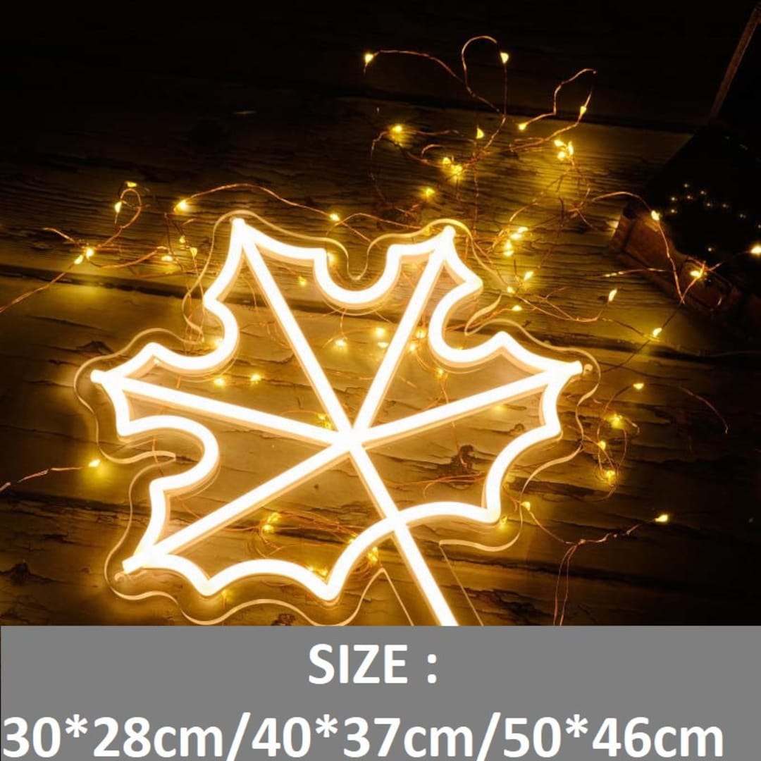 Maple Leaf Neon Sign Leaf Neon Decor Maple Leaf Neon Light Home Party ...