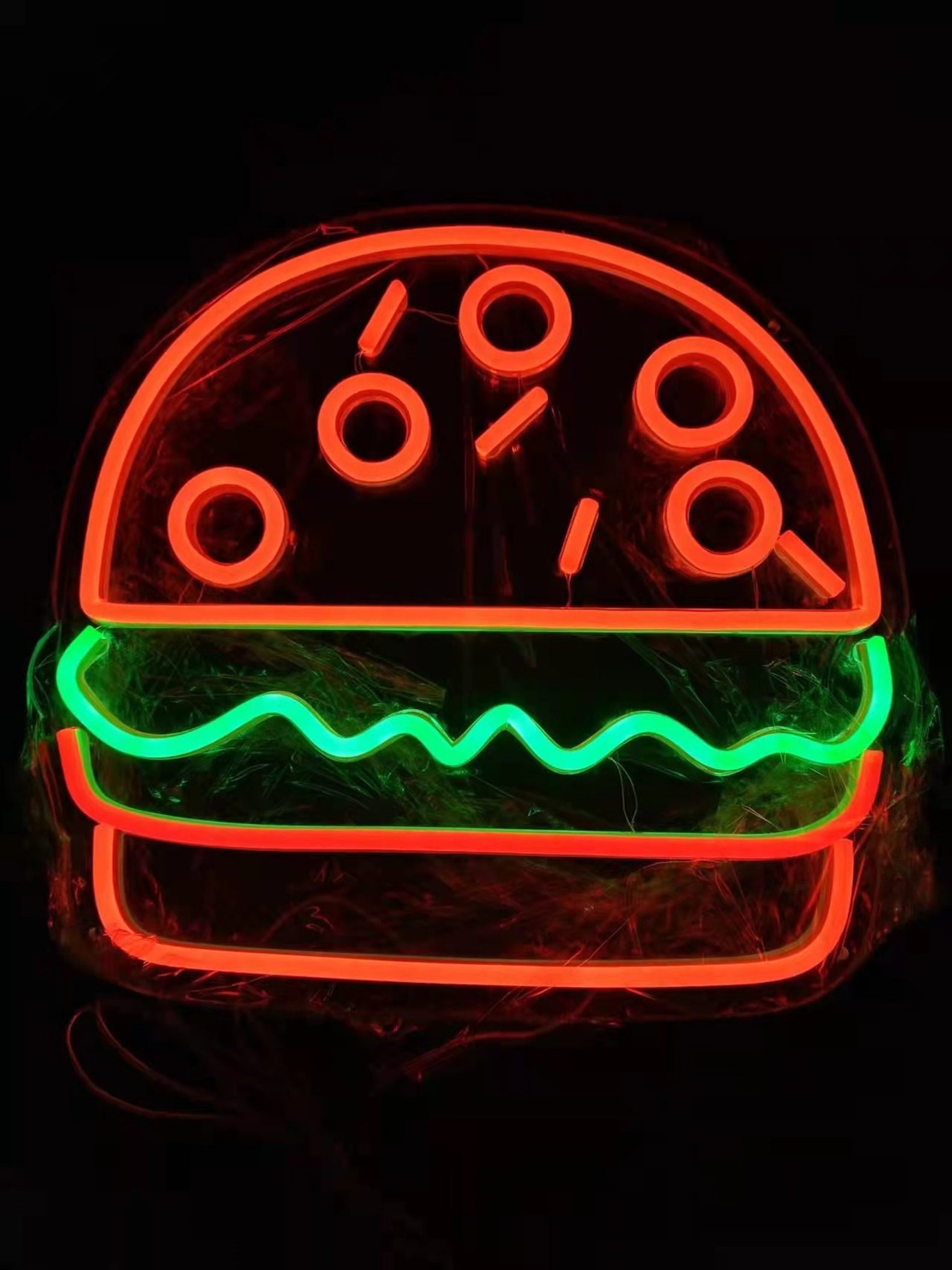Hamburger Neon Sign With Acrylic Plate Neon Decor Burger Neon - Etsy