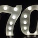 12"metal White/black Number 70-79 Light up Number Seventy Party Shop ...