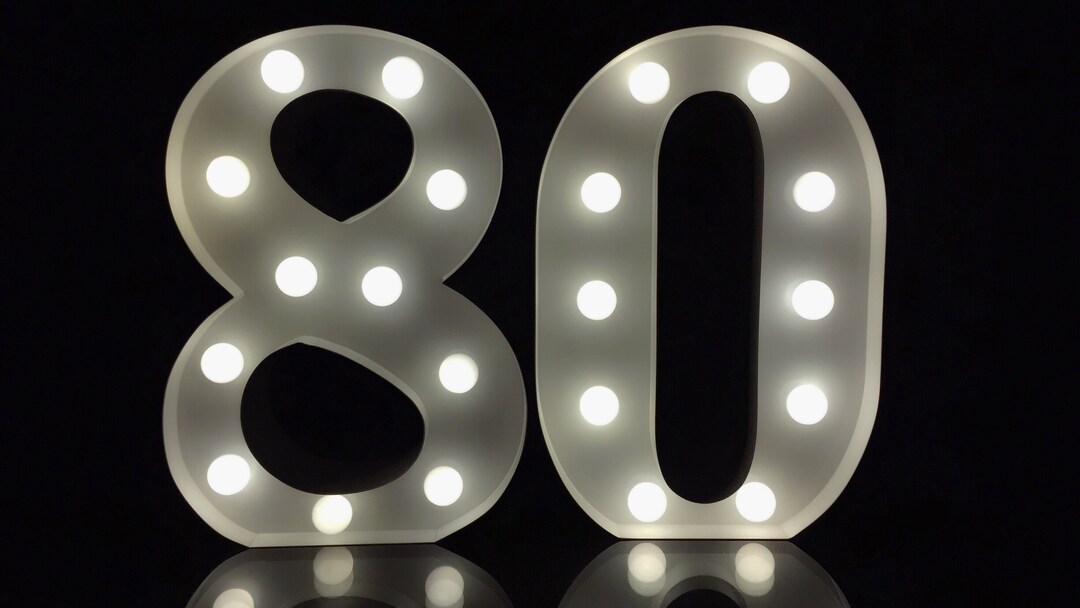 12"metal Light up Numbers Party Marquee Number 80-89 Home Party Bedroom ...