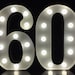 12metal White Marquee Number 60-69 Party Number Light up Number Sixty ...