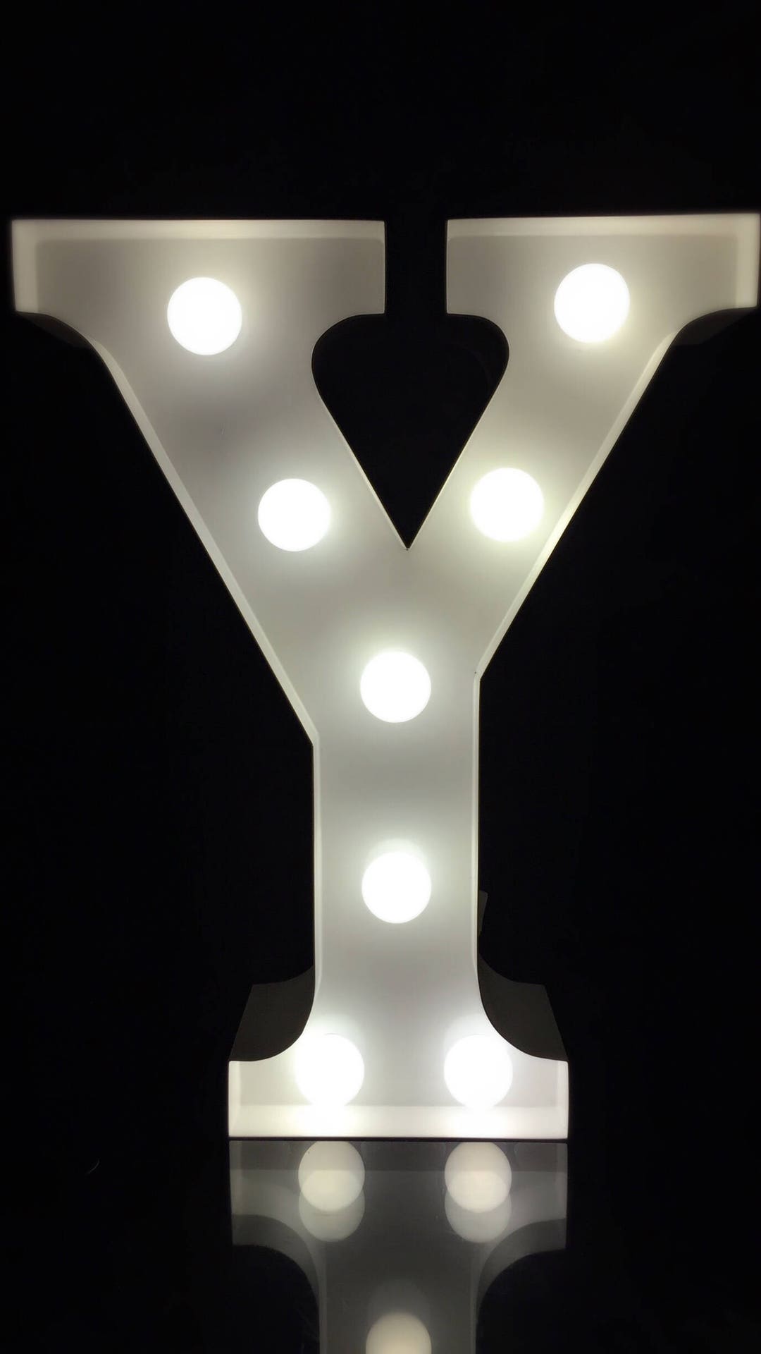 Metal White Initial Letter Y Marquee Letter Light 9"height Light up ...