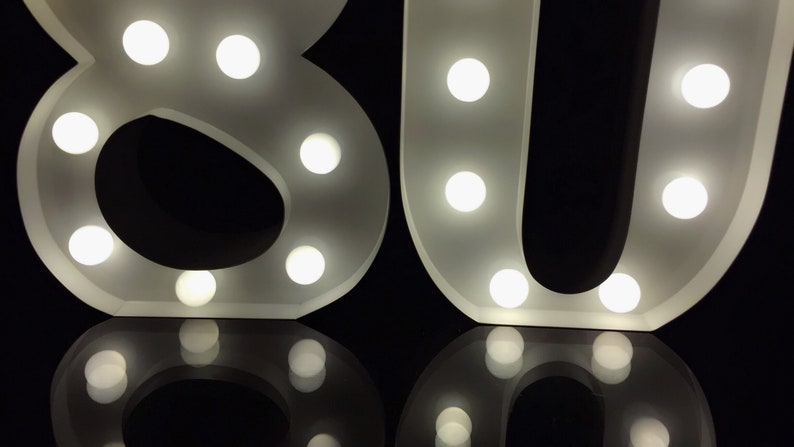 12metal Light up Numbers Party Marquee Number 80-89 Home - Etsy