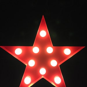 Vintage LED Red Star Marquee Light Marquee Sign Night Light Light up ...