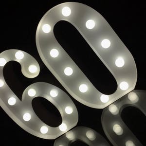 12"metal White Marquee Number 60-69 Party Number Light up Number Sixty ...