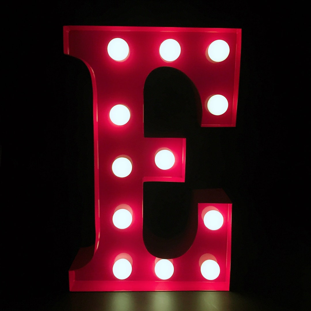 Hand Made 9"metal Handmade A-Z Red Letters Light up Alphabet Letters ...