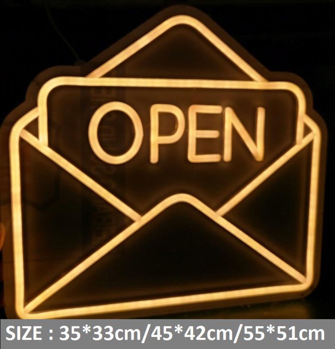 Acrylic Email Neon Sign Envelop Neon Sign Mail Sign Office Workshop ...