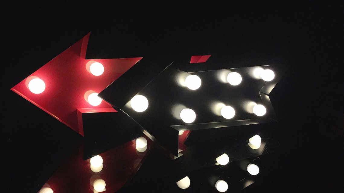 12 Metal Black Arrow Light Arrow Sign Marquee Signs | Etsy