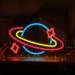 Planet Neon Sign With Acrylic Board Space Neon Box Neon Birthday Gift ...
