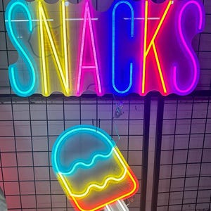 Customized Snack Neon Letters Snack Store Neon Decor Window Wall Decor ...