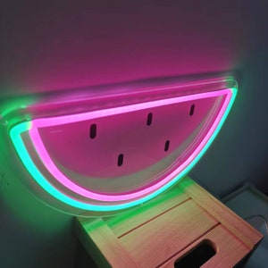 Watermelon Neon Sign With Acrylic Board 5V USB Powered Custom Neon Sign ...