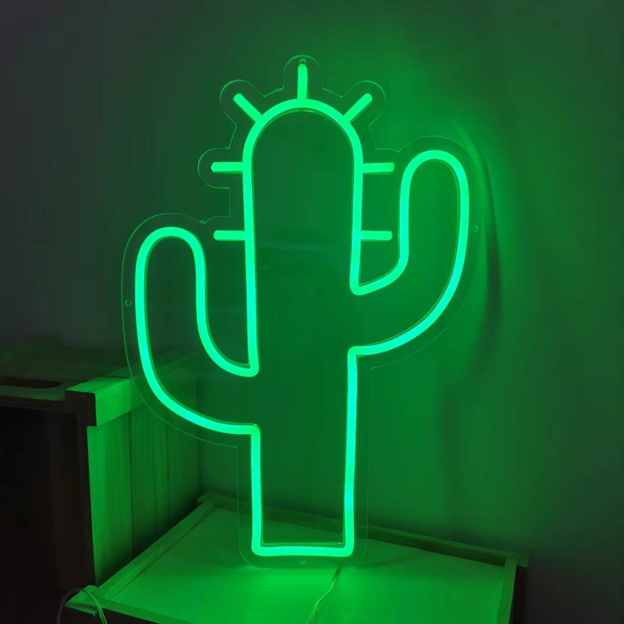 Cactus Neon Sign With Acrylic Board Mini Cactus Neon Lamp Cactus Light ...