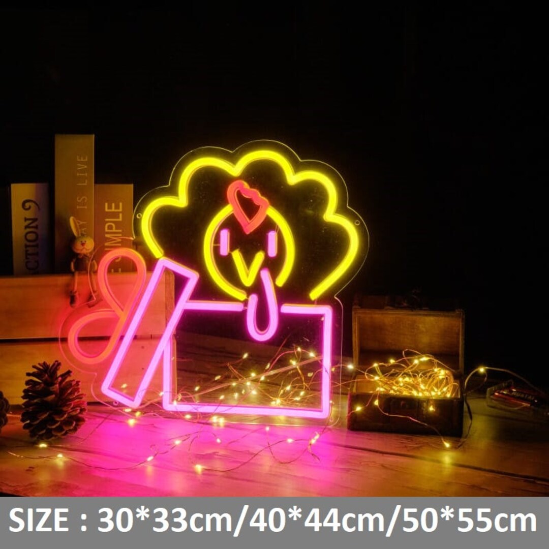 Mini Animal Neon Sign Turkey Acrylic Neon Sign LED Turkey Neon Light ...