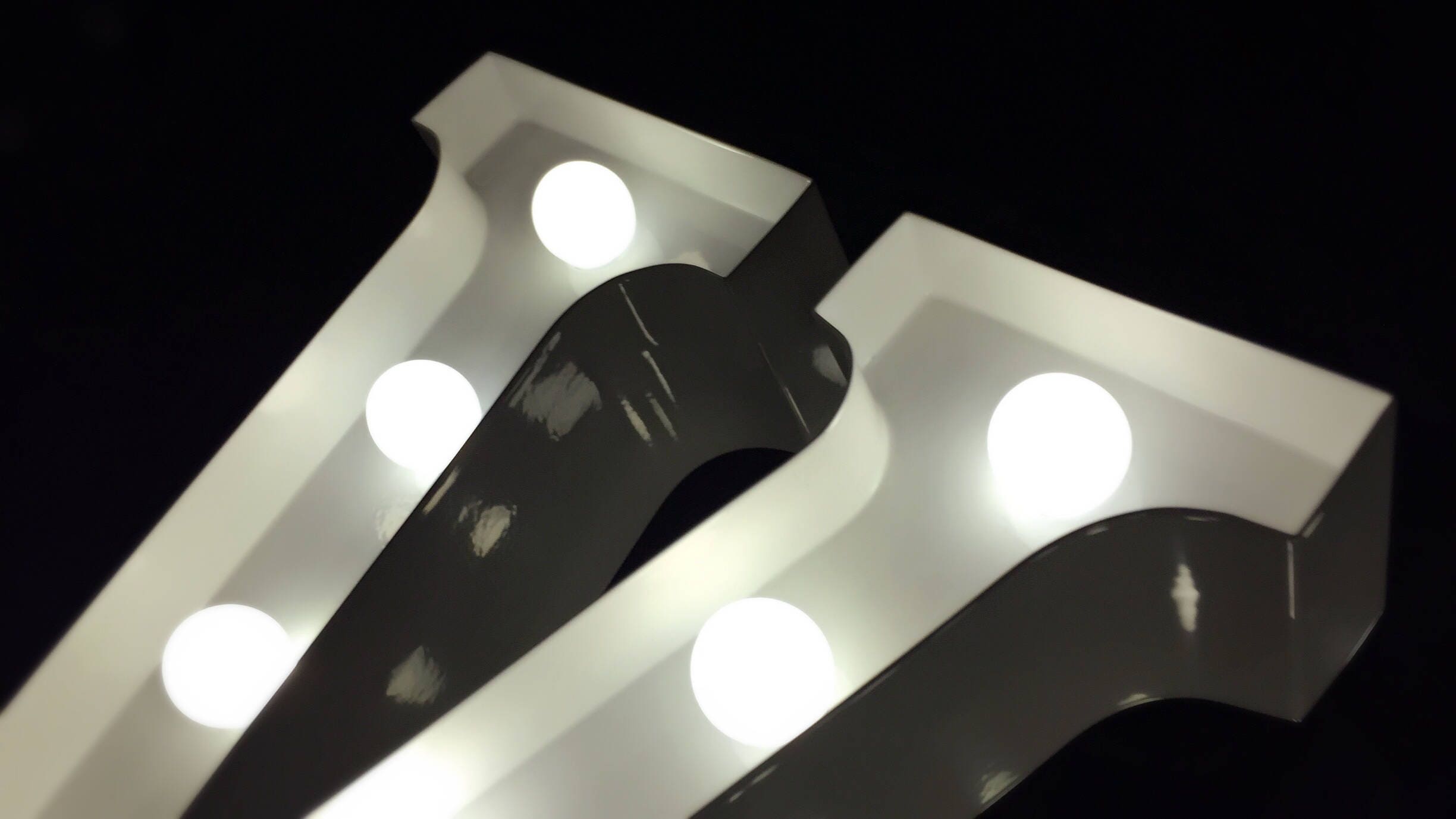 Metal white V marquee letter light 9height light up | Etsy