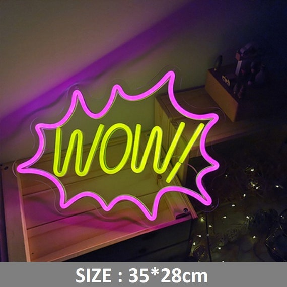 WOW Neon Letters Neon Sign With Acrylic Party Neon Decor - Etsy