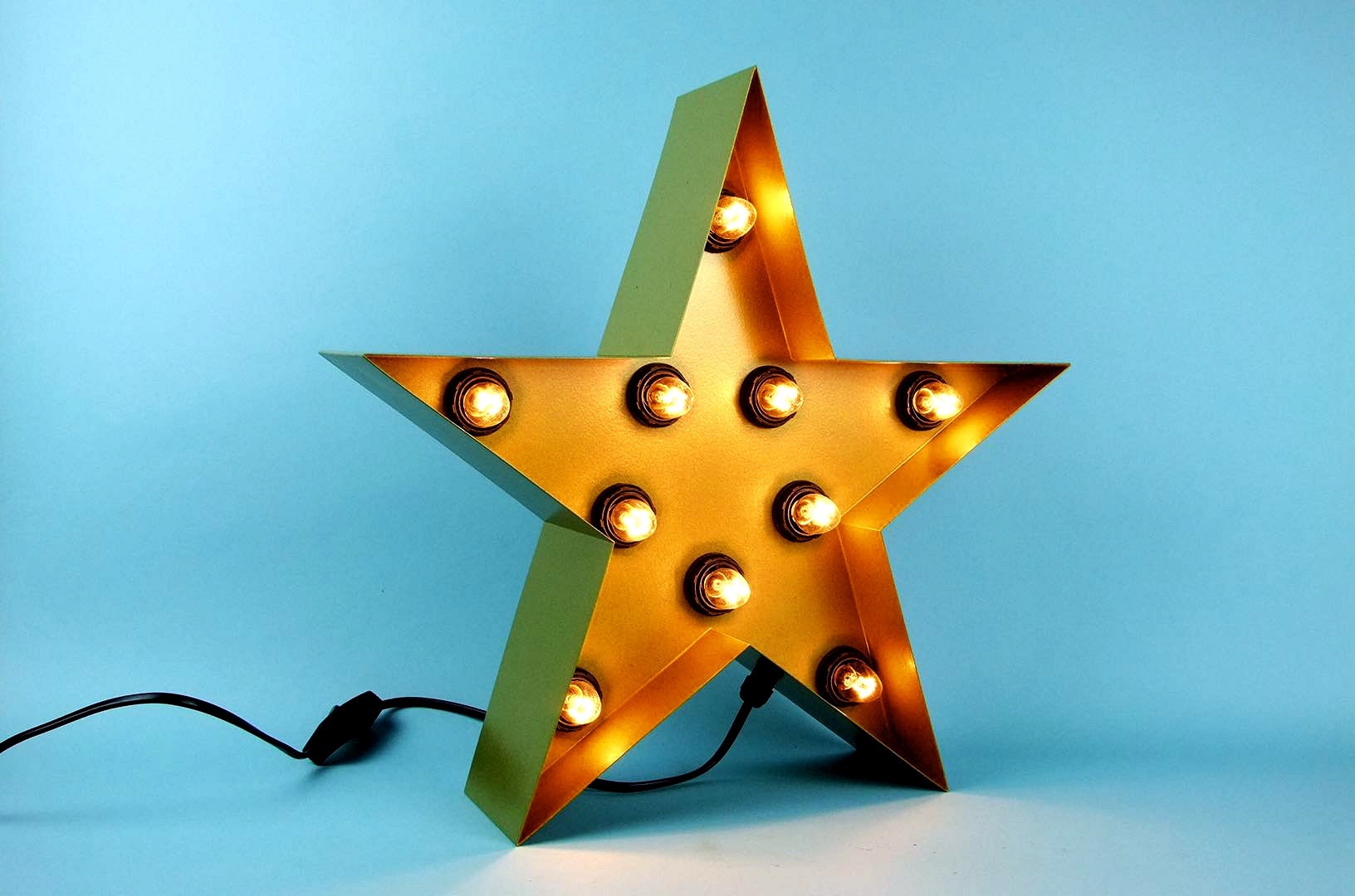24 Metal Star Decor Marquee Sign Light up Star Light Indoor Outdoor ...